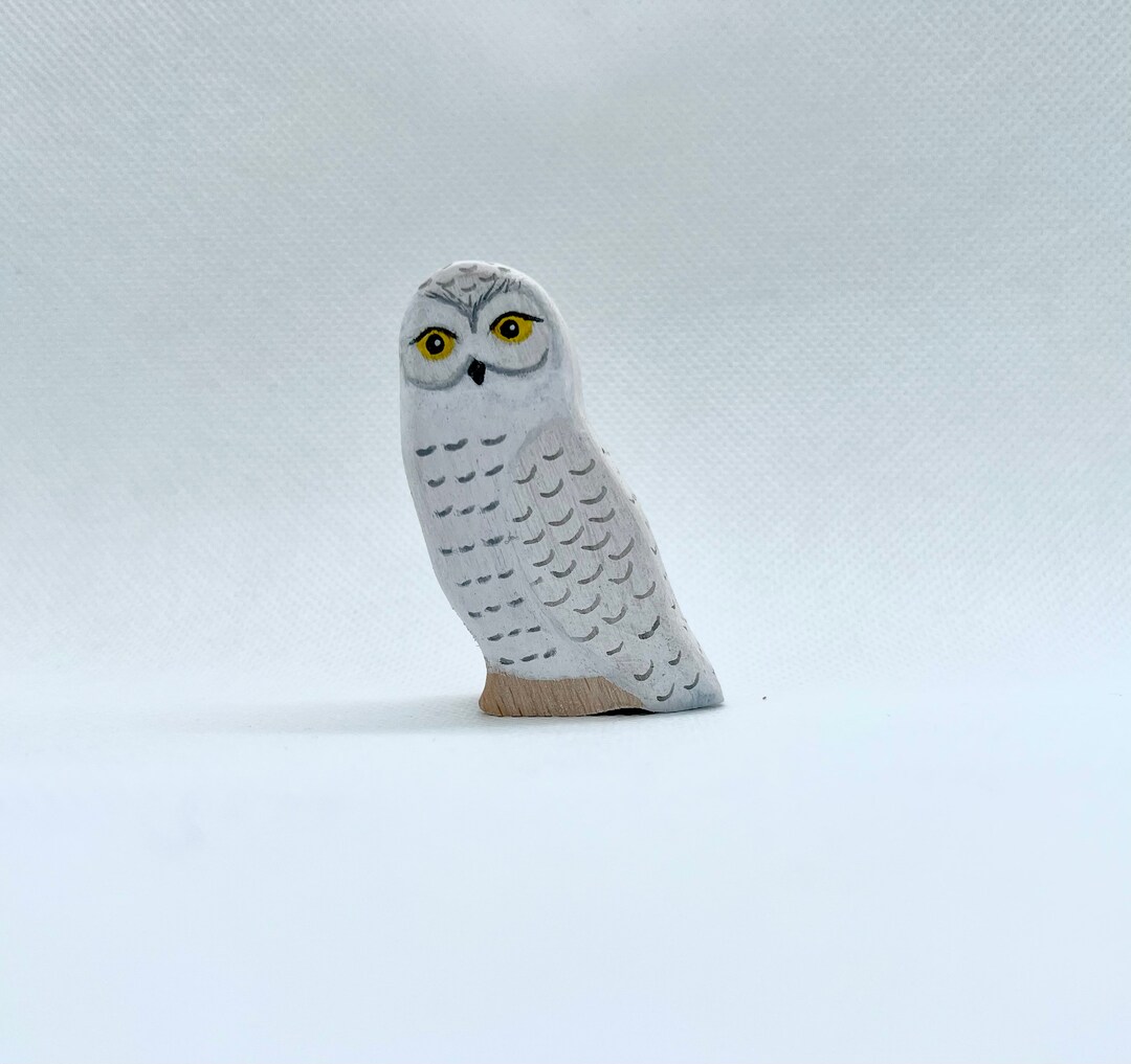 Snowy Owl Bird Wooden Toy Pretend Play Montessori Waldorf Vegan Nature ...