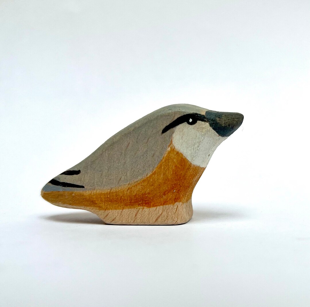 Nuthatch Bird Wooden Toy Pretend Play Montessori Waldorf Vegan Nature ...