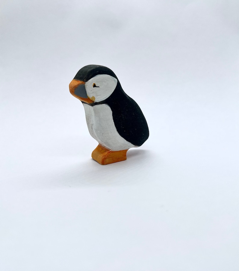 Puffin Bird Wooden Toy Pretend Play Montessori Waldorf Vegan Falcon ...