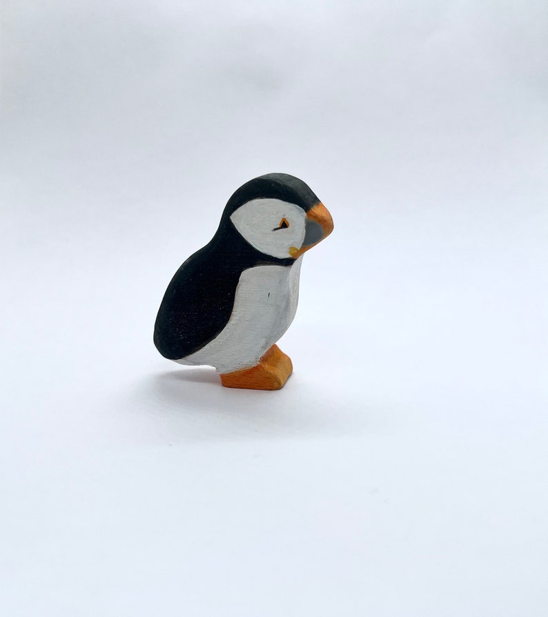 Puffin Bird Wooden Toy Pretend Play Montessori Waldorf Vegan Falcon ...