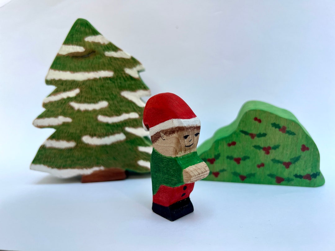 Chief Elf Christmas Wooden Toy Montessori Pretend Play Xmas - Etsy