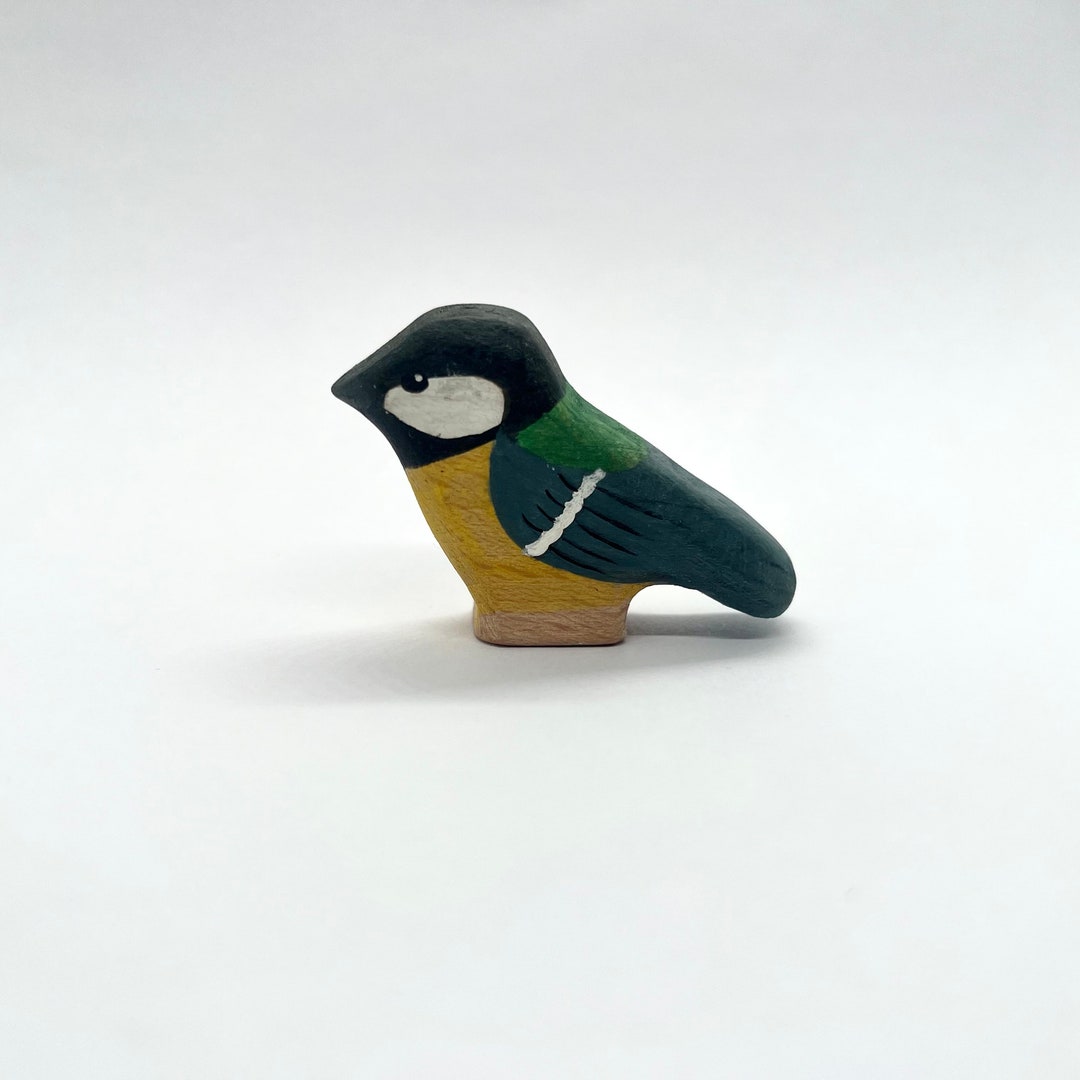 Great Tit Bird Wooden Toy Pretend Play Montessori Waldorf Vegan - Etsy