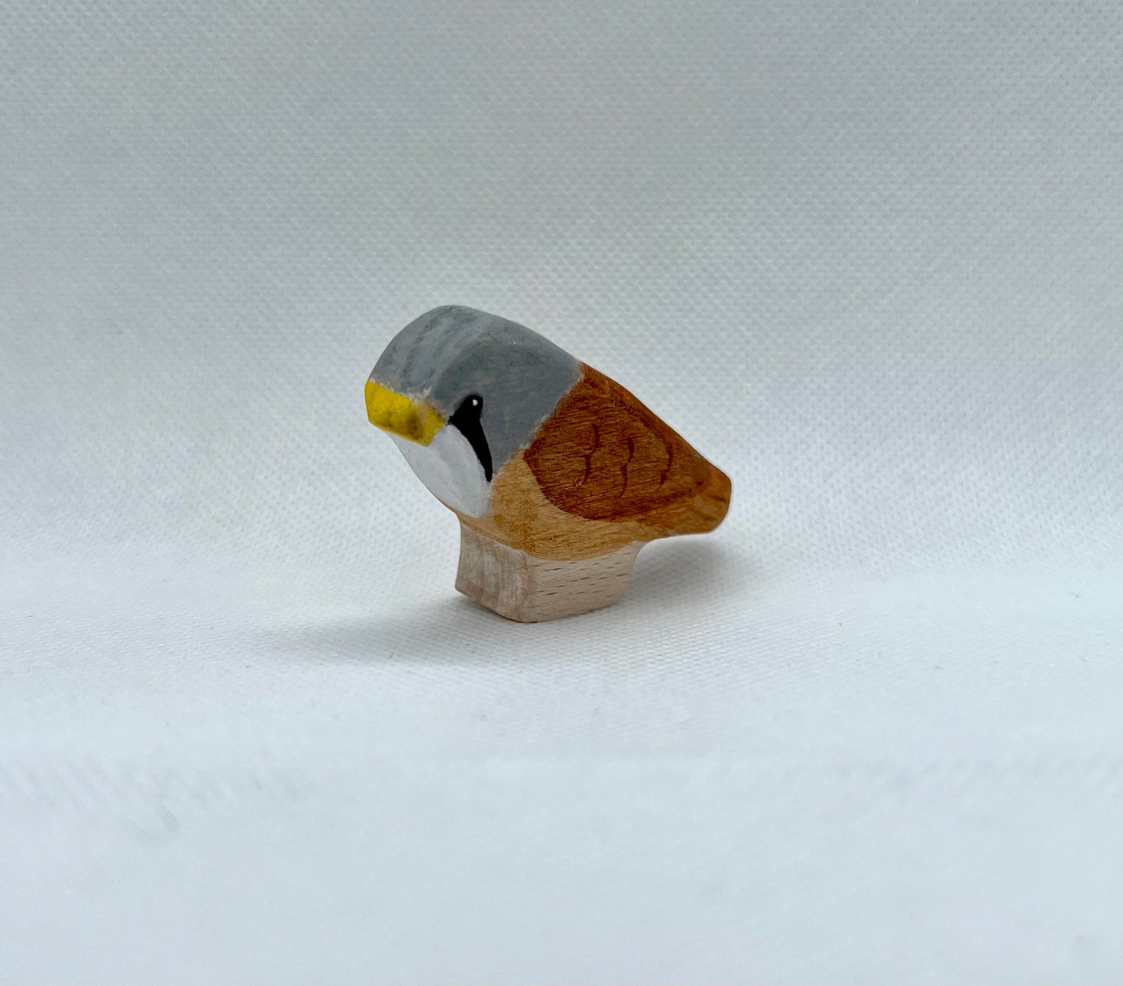 Bearded Tit Bird Wooden Toy Pretend Play Montessori Waldorf Vegan ...