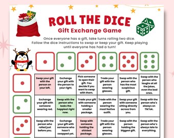 French Version of Roll the Dice Game Funny Roll the Dice Gift Exchange ...