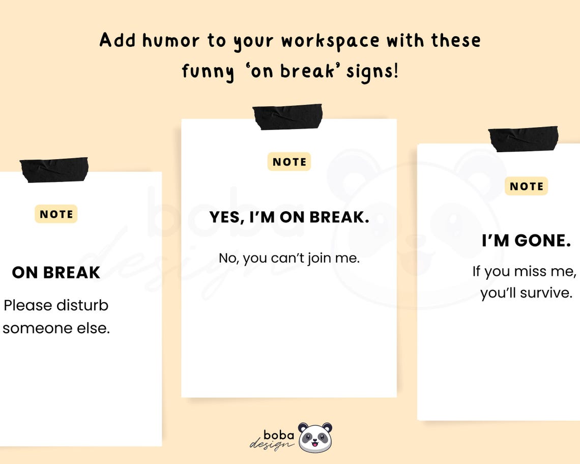 14 Printable Funny on Break Signs Funny Busy Door Sign Decor Funny ...
