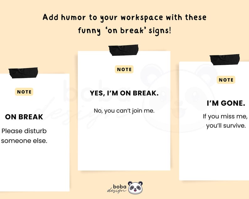 14 Printable Funny on Break Signs Funny Busy Door Sign Decor Funny ...