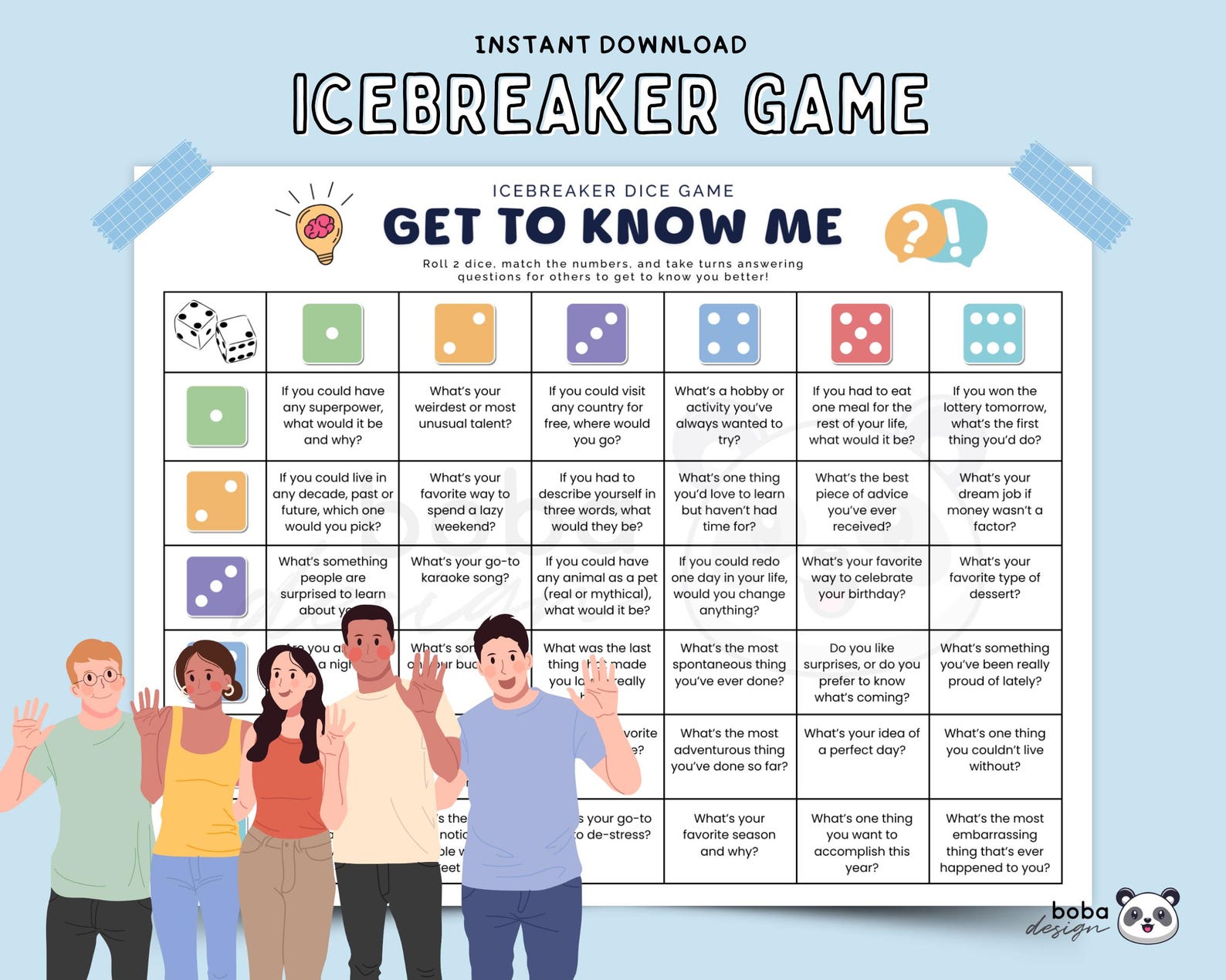 Printable Icebreaker Game Team Building Game Get to Know You Icebreaker ...