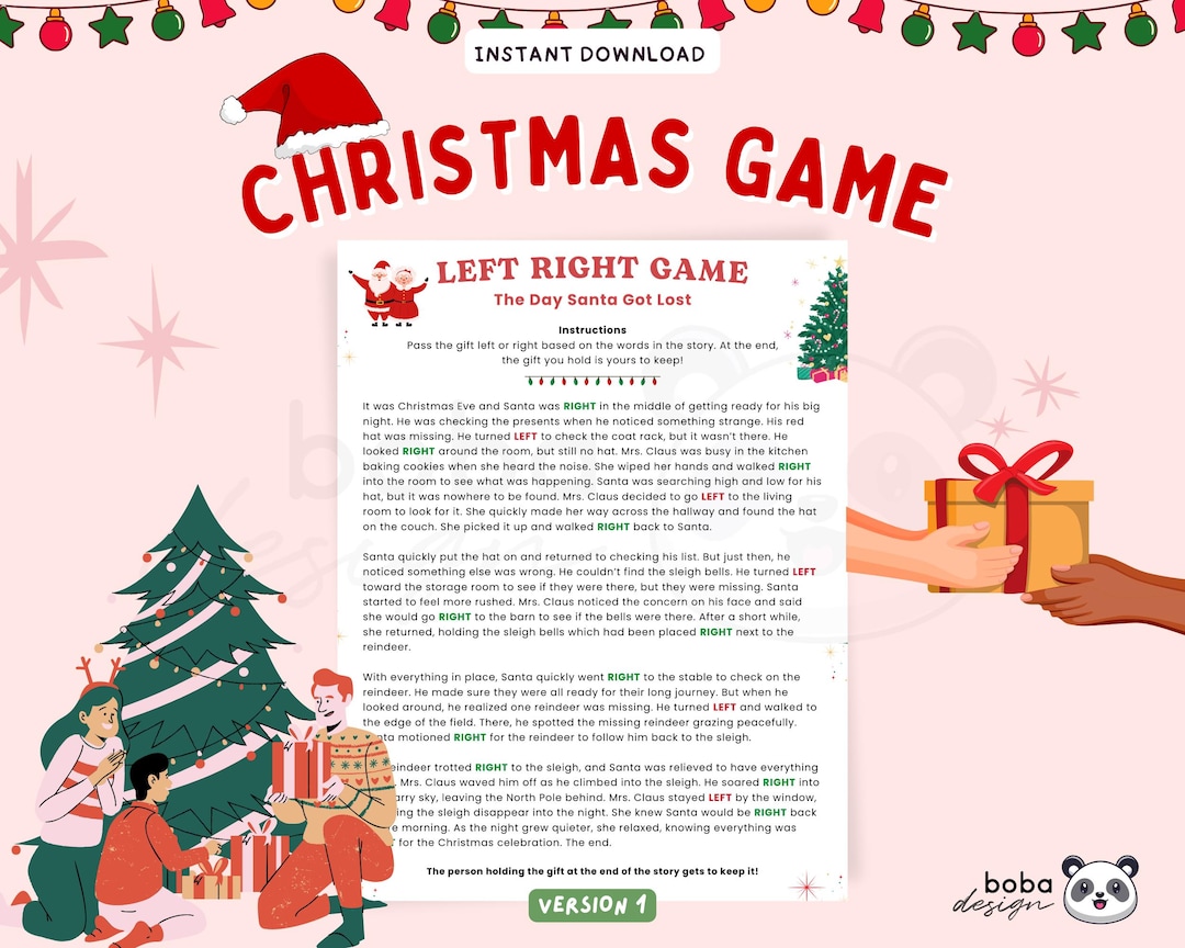 Printable Left Right Game Right Left Game Funny Gift Exchange Game ...