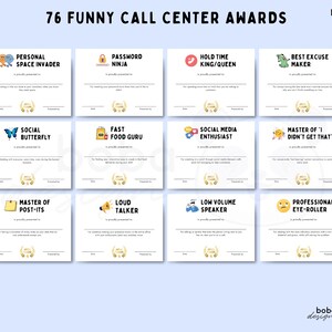 Printable Funny Call Center Employee Awards Appreciation Awards ...
