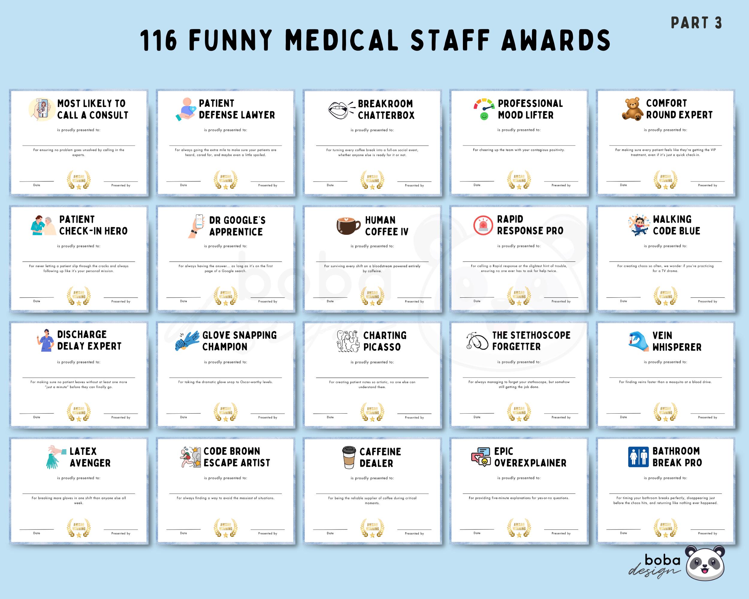 Printable Funny Medical Staff Awards Printable Medical Staff ...