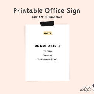 Office Signs Do Not Disturb Printable - Funny Door Sign School, Funny ...