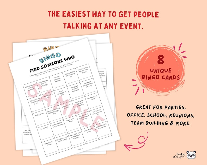 Printable Get to Know You Bingo Cards Find Someone Who Icebreaker Games ...