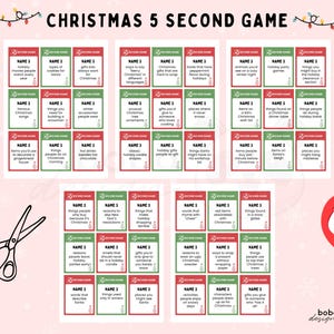 Christmas 5 Second Game Funny Printable Christmas Game Christmas ...