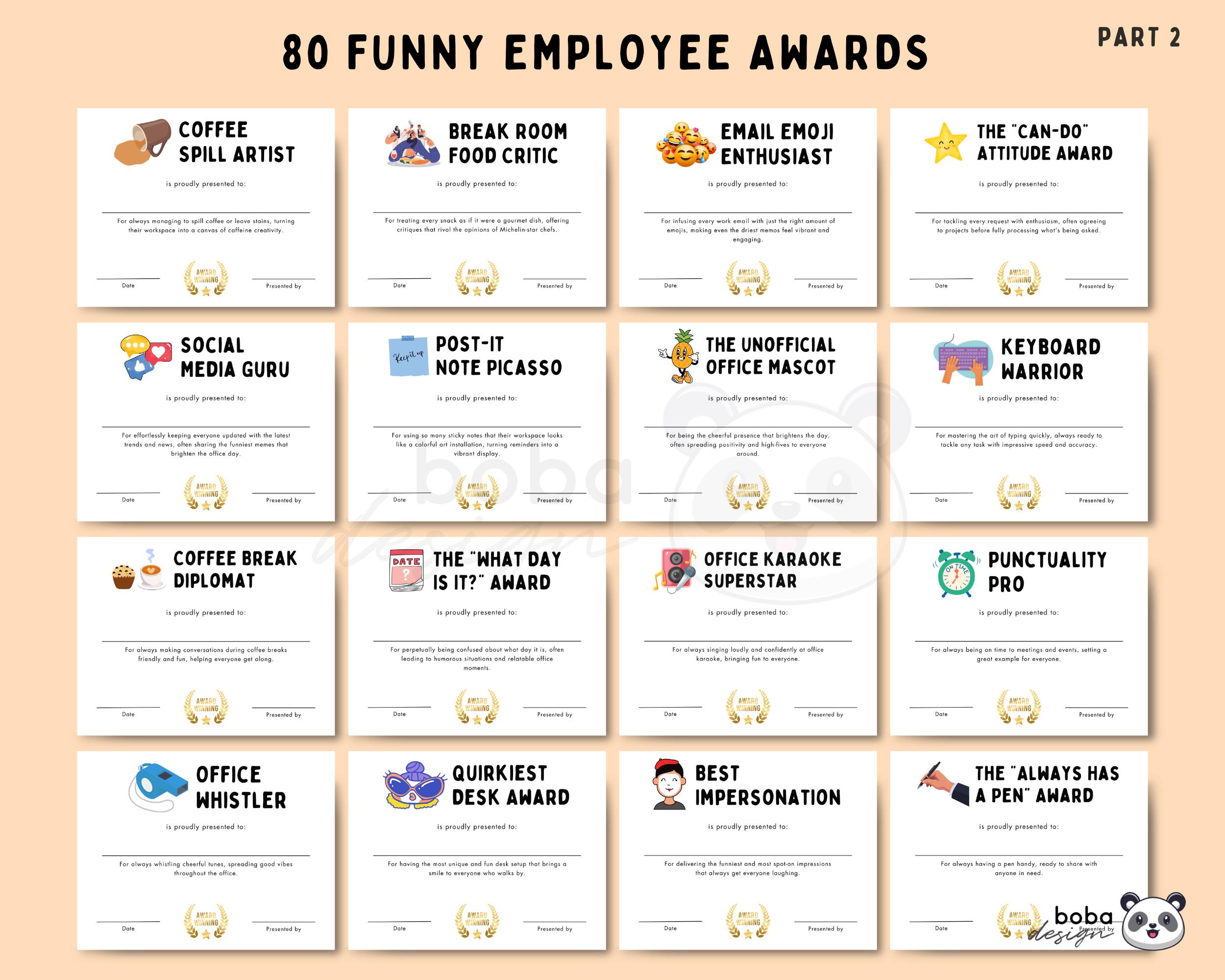 Printable Funny Employee Awards Printable Appreciation Awards ...