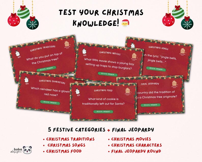 Editable Christmas Jeopardy Game Office Christmas Party Holiday Trivia ...
