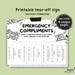 Printable Emergency Compliments Tear off Funny Office Wall, Funny Break ...
