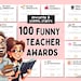 Printable Funny Teacher Awards Teacher and School Staff Appreciation ...