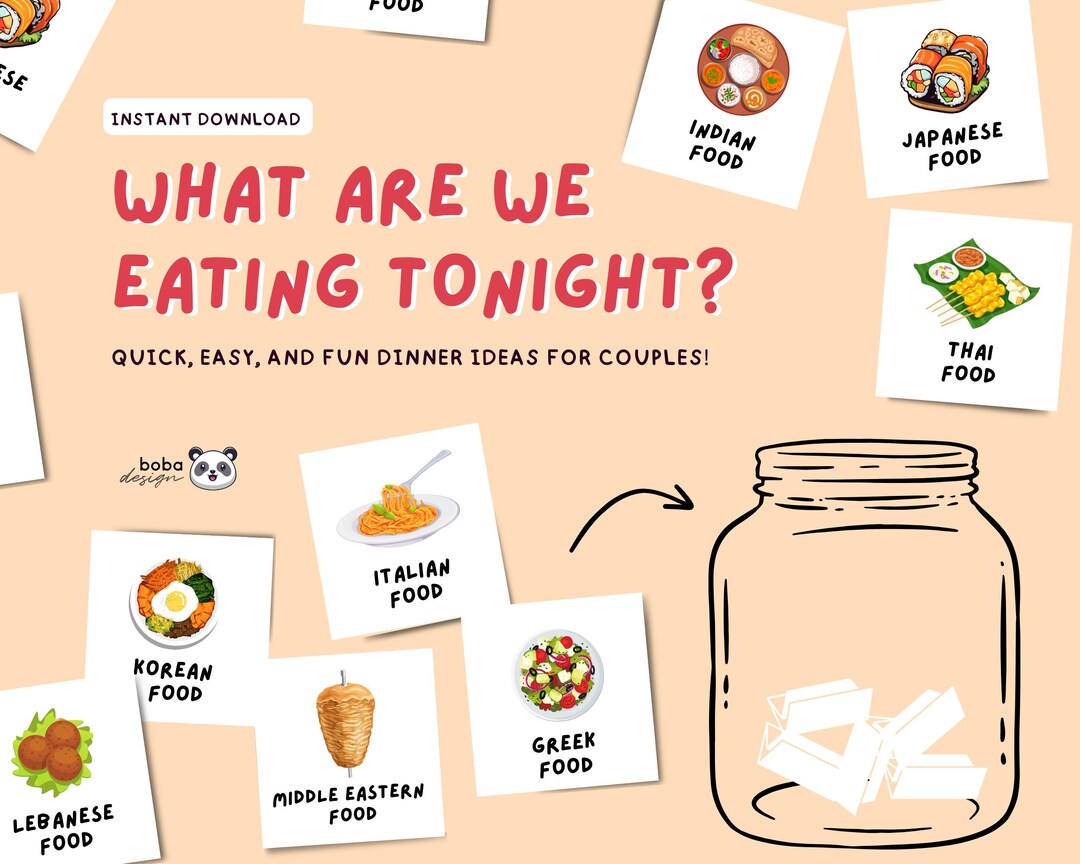 What Are We Eating Tonight Printable Food Ideas - Date Night Ideas ...