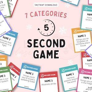 Funny Printable 5 Second Game Printable Christmas Game for Adults ...