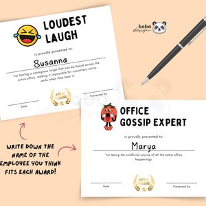 Printable Funny Employee Awards Printable Appreciation Awards ...
