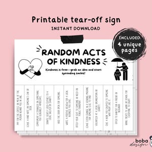 Printable Random Act of Kindness Tear off Sign Funny Games Funny ...