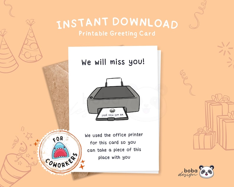 We Will Miss You Card Funny Leaving Printable Card for Coworker Funny ...