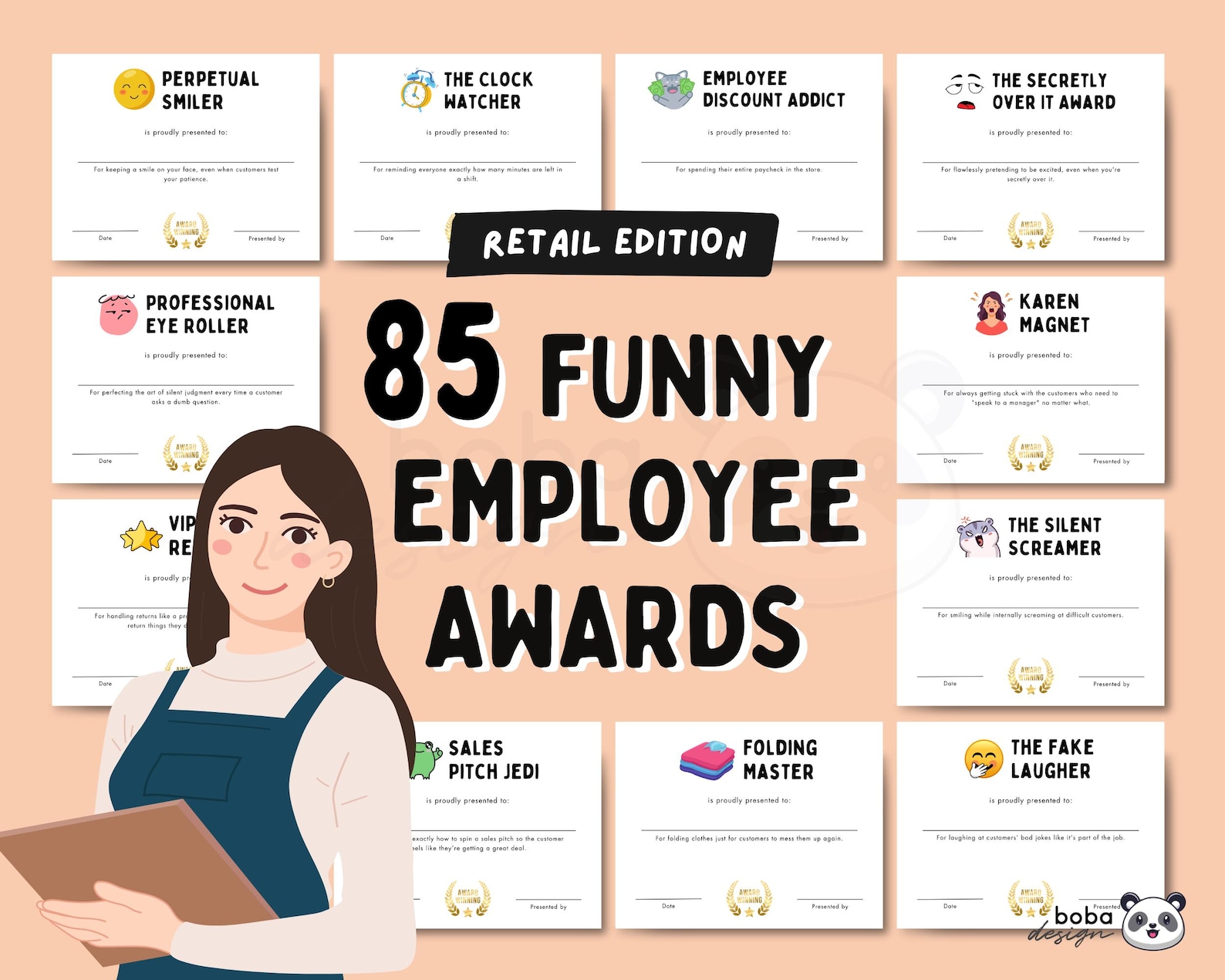 Printable Funny Retail Employee Awards Appreciation Awards Certificates ...