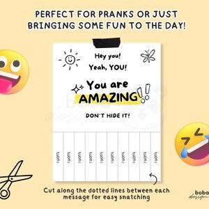 Printable You Are Amazing Don't Hide It Tear off Sign Funny Office Sign ...