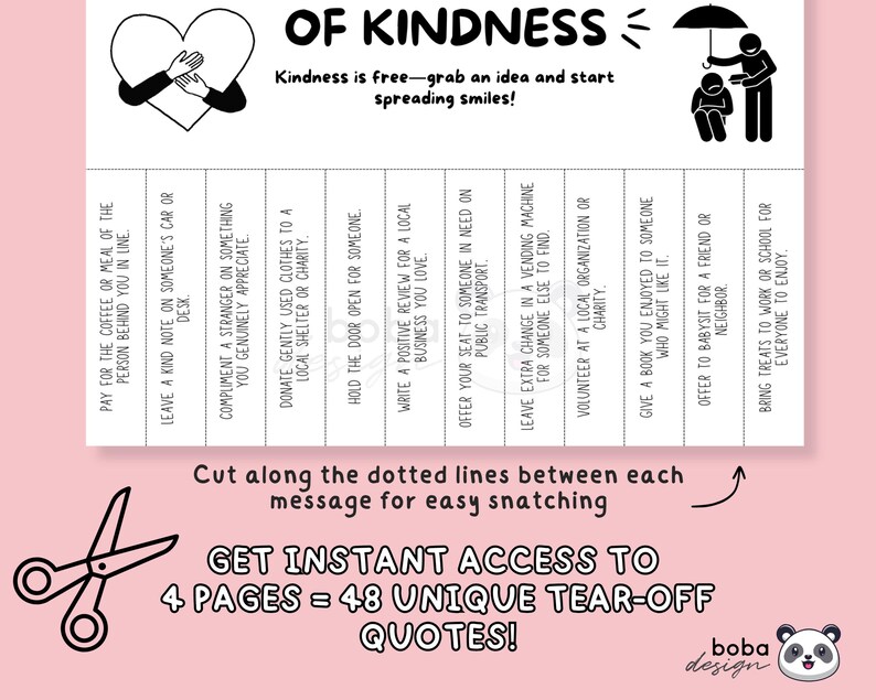 Printable Random Act of Kindness Tear off Sign Funny Games Funny ...