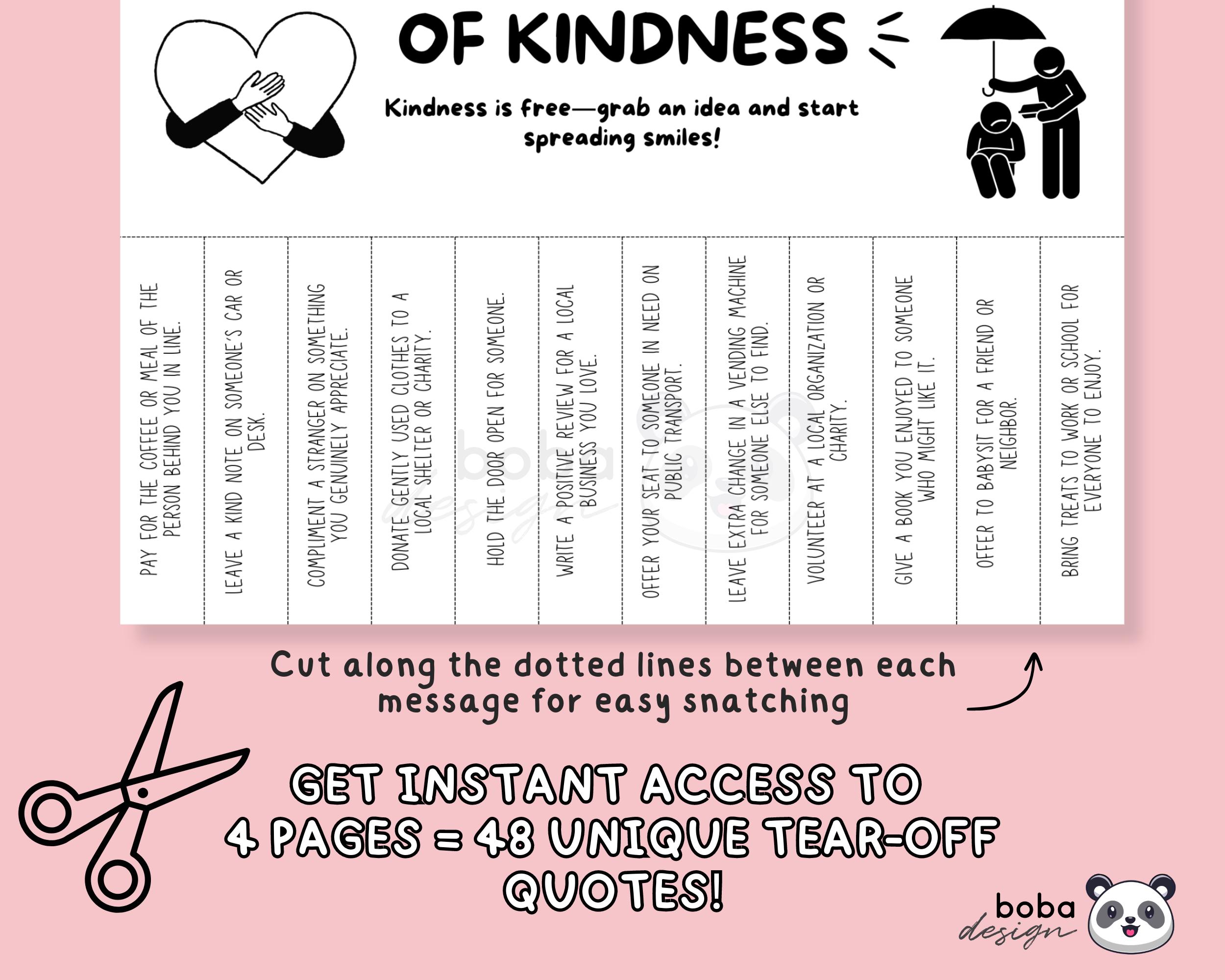 Printable Random Act of Kindness Tear off Sign Funny Games Funny ...