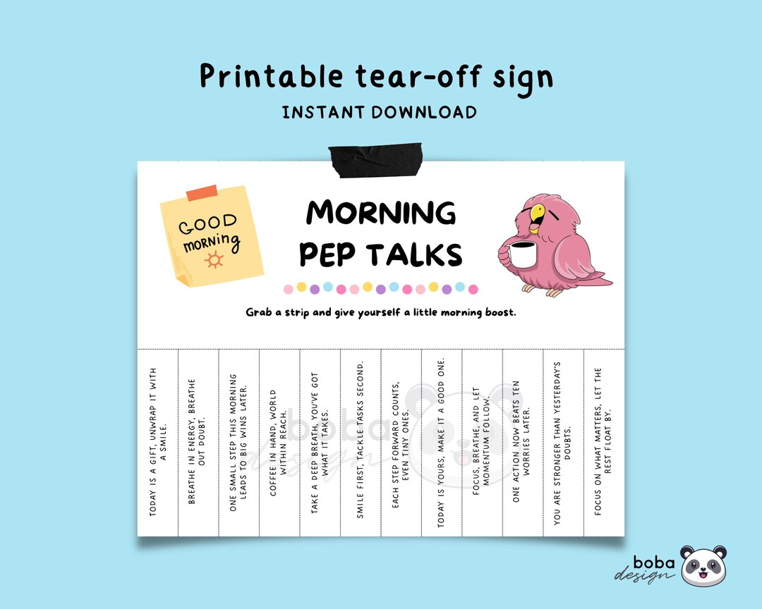 Funny Office Pep Talks Tear-off Sign: Printable Cubicle Decor (PDF) - Etsy