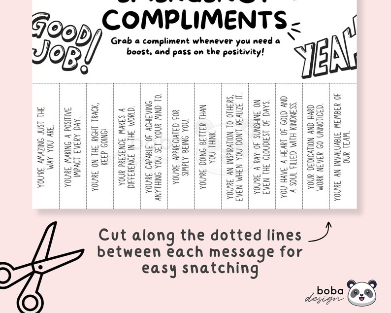 Printable Emergency Compliments Tear off - Funny Office Wall Decor ...