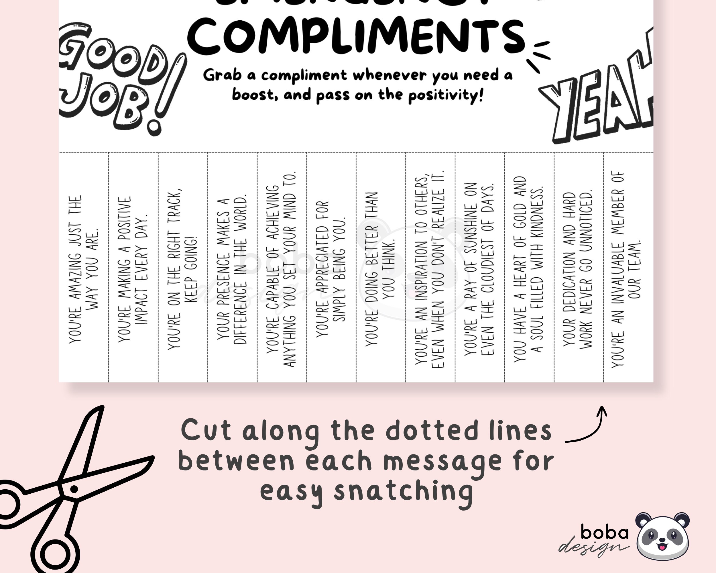 Printable Emergency Compliments Tear off - Funny Office Wall Decor ...