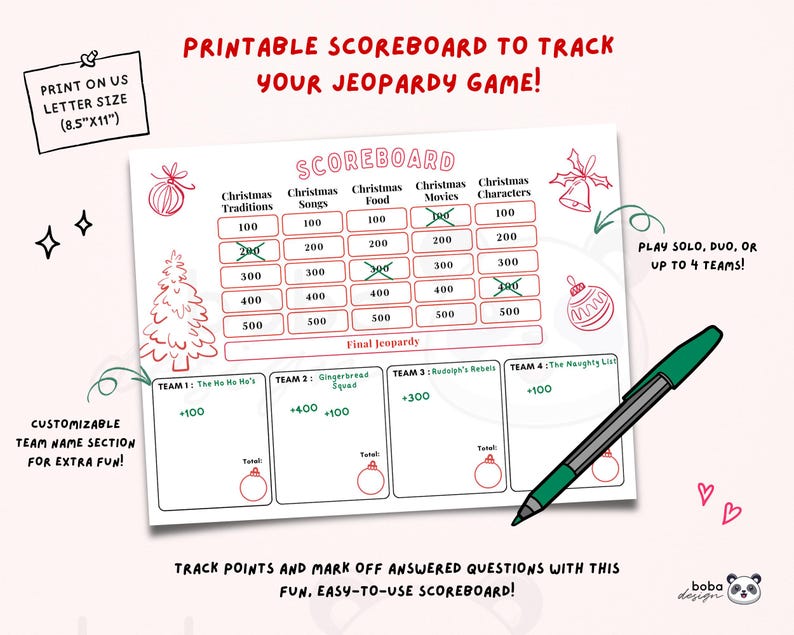 Editable Christmas Jeopardy Game Office Christmas Party Holiday Trivia ...