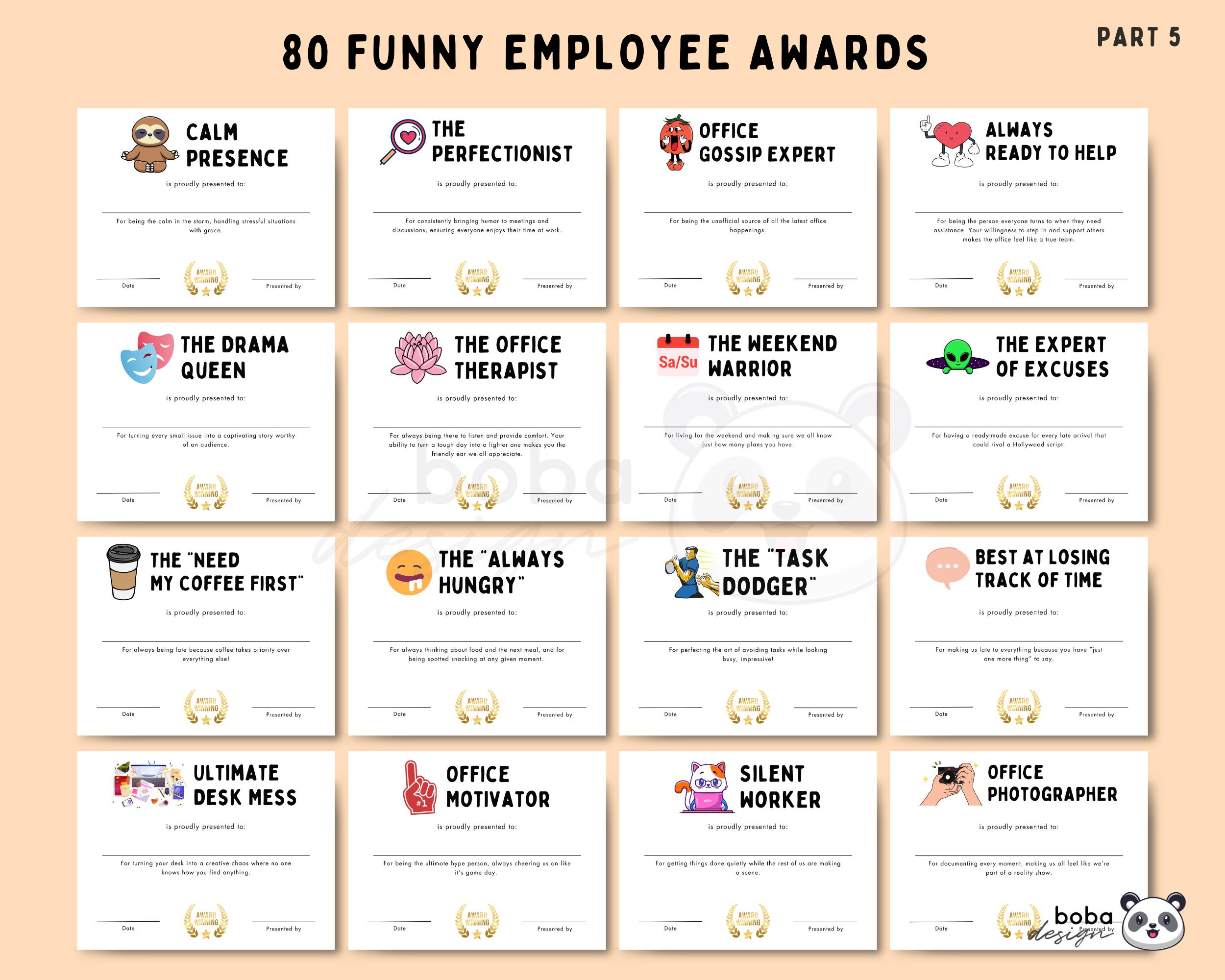 Printable Funny Employee Awards Printable Appreciation Awards ...