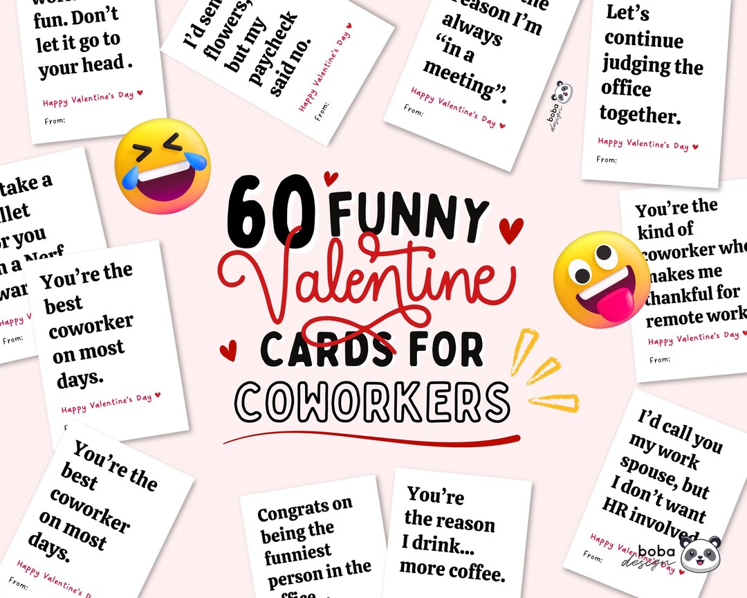 Printable Valentines Card for Coworkers Valentines Day Funny Coworker ...