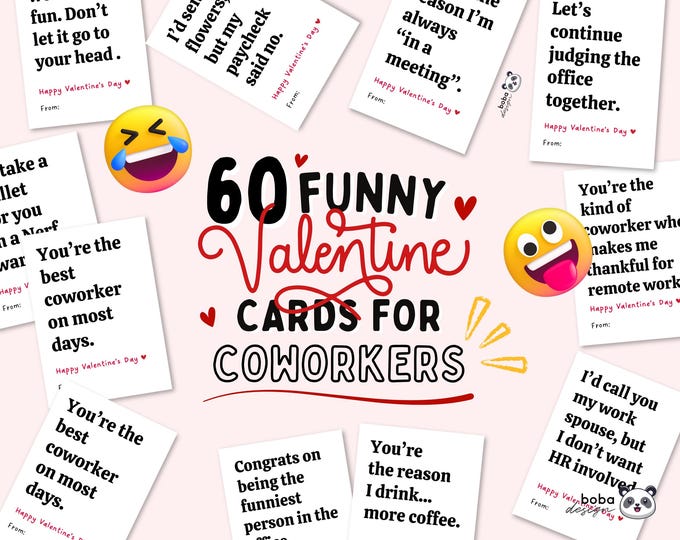 Funny Coworker Valentines Card, Work Valentine Cards, Office Valentines ...