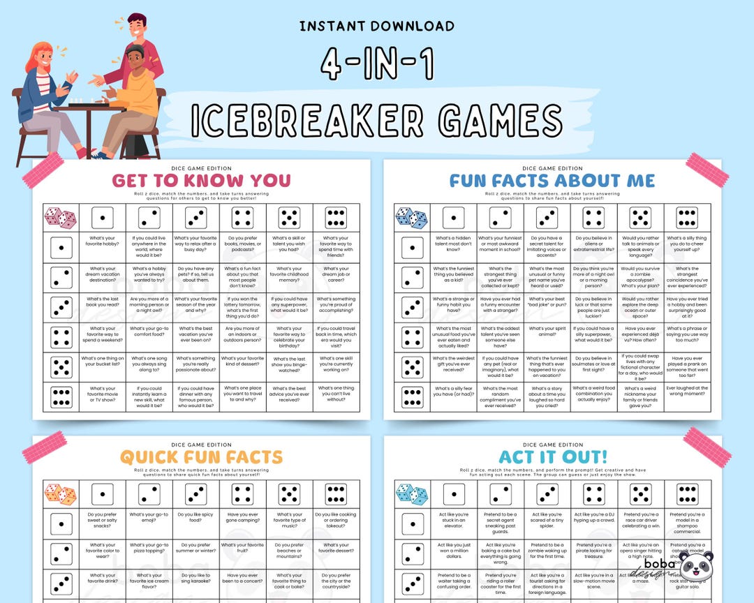 Printable Icebreaker Game Bundle Team Building Game Get to Know You ...