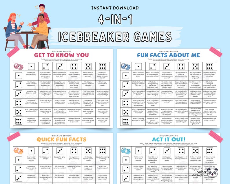 Printable Icebreaker Game Bundle Team Building Game Get to Know You ...