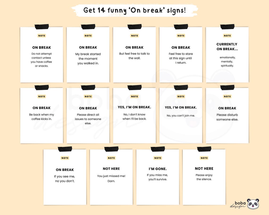 14 Printable Funny on Break Signs Funny Busy Door Sign Decor Funny ...