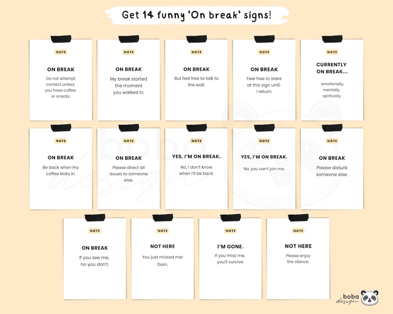 14 Printable Funny on Break Signs Funny Busy Door Sign Decor Funny ...