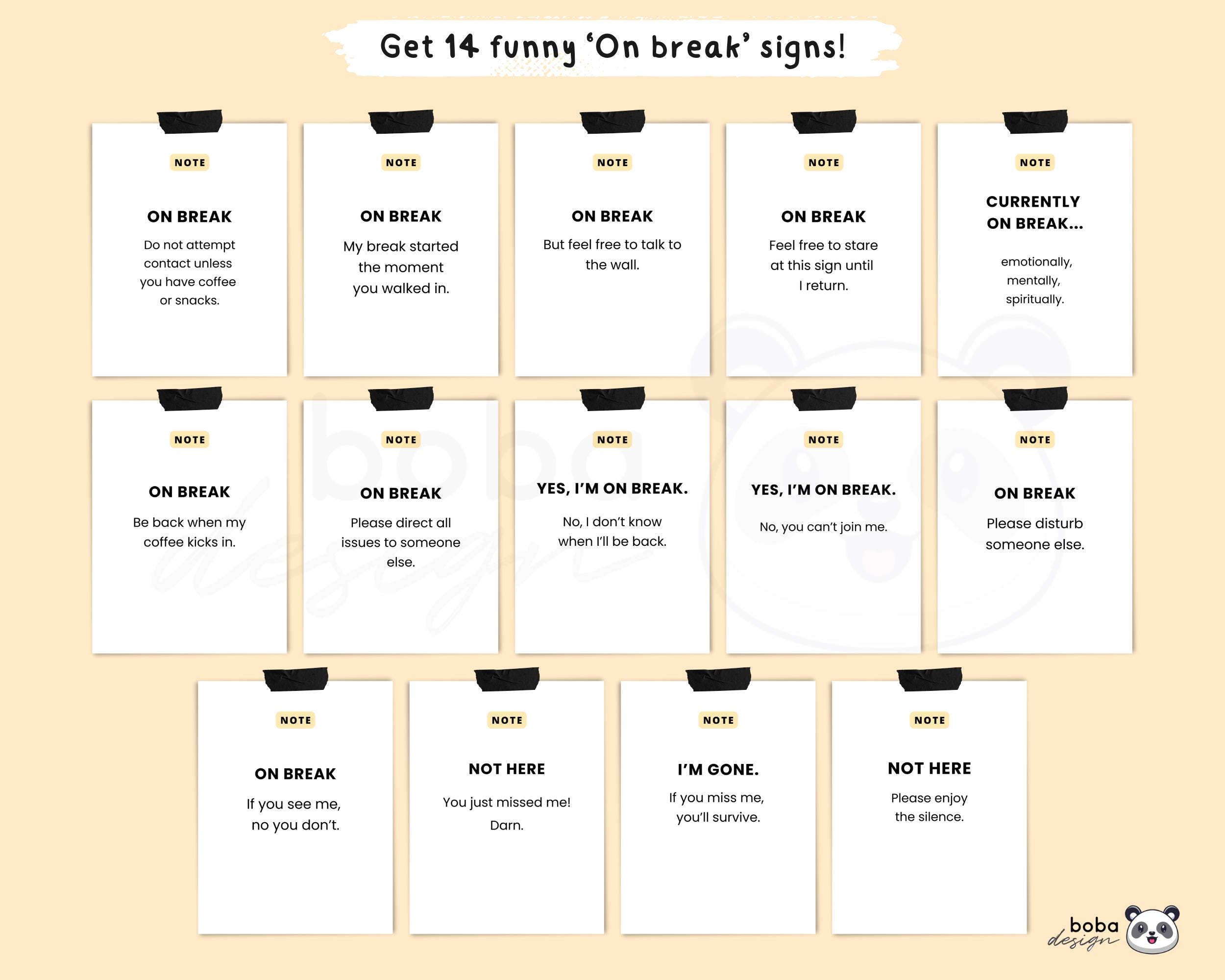 14 Printable Funny on Break Signs Funny Busy Door Sign Decor Funny ...