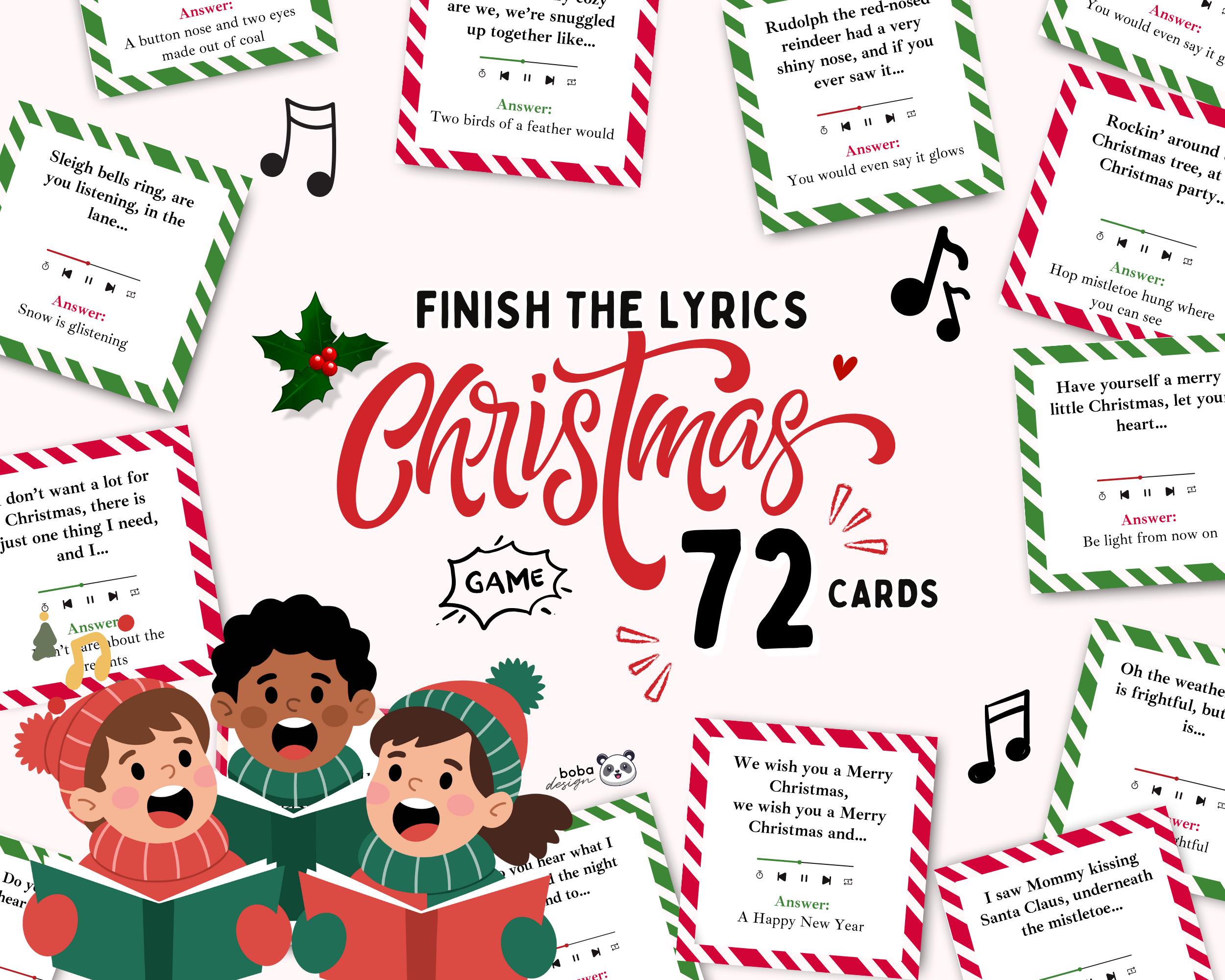 Printable Christmas Finish the Lyrics Game Christmas Song Finish the ...