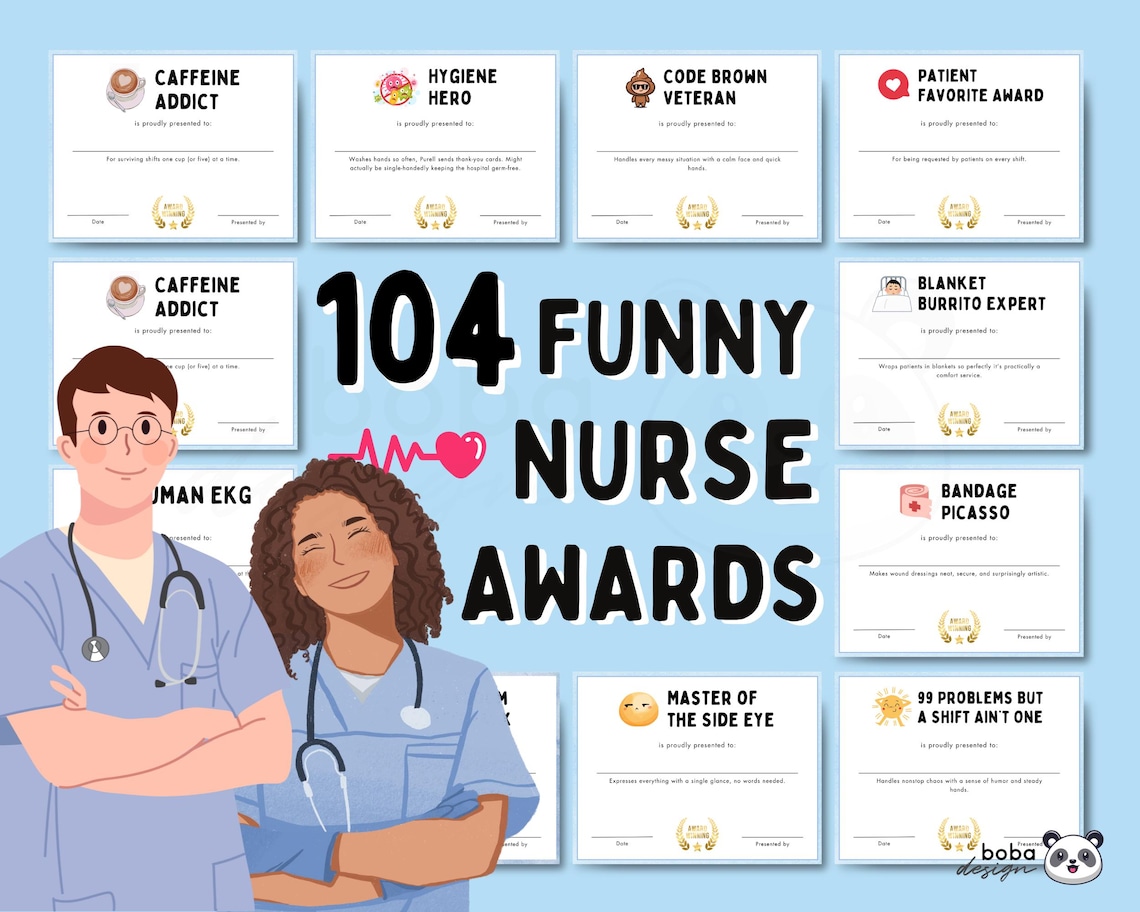 Printable Funny Nurse Awards Certificates Funny RN Appreciation Award ...