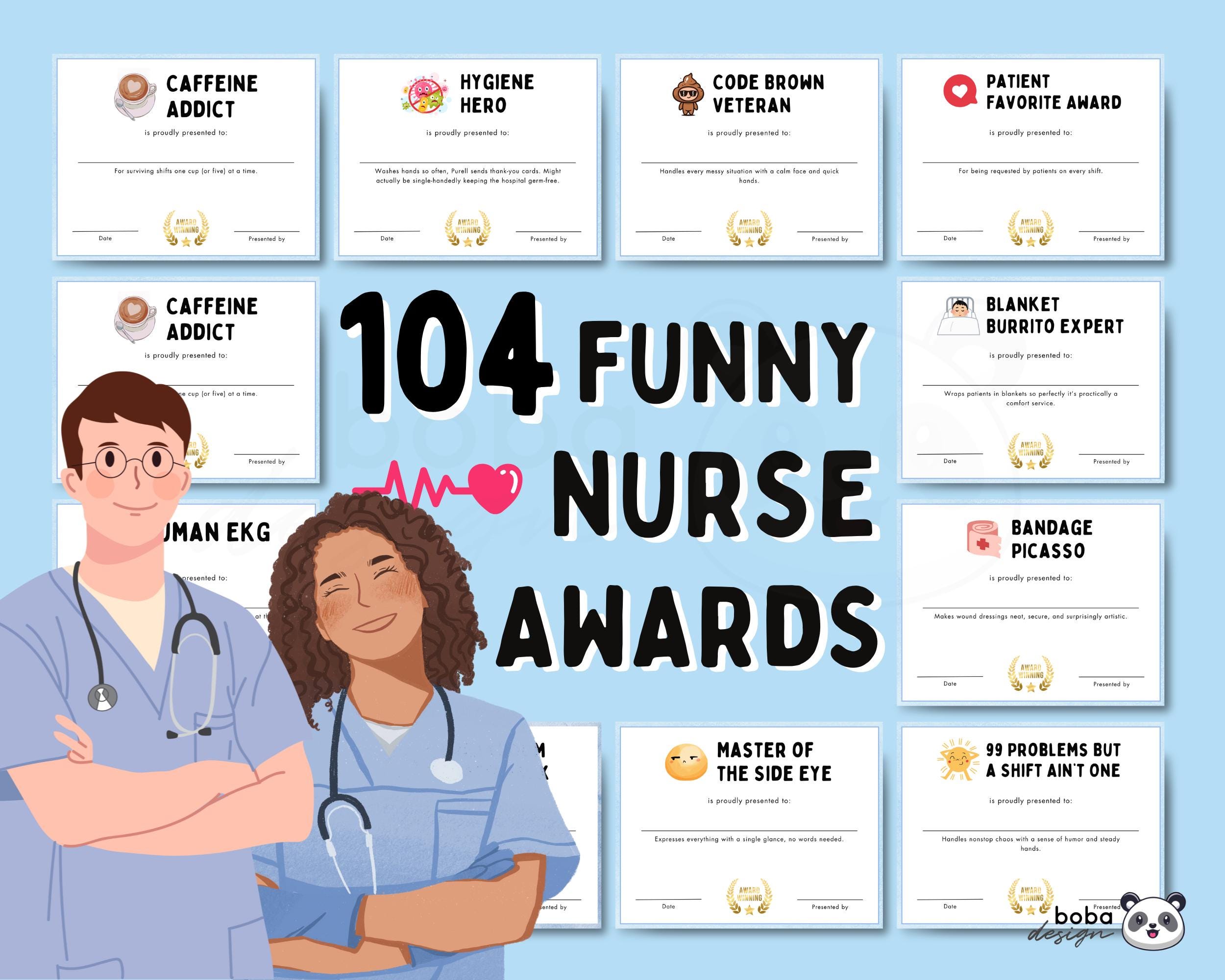 Printable Funny Nurse Awards Certificates Funny RN Appreciation Award ...
