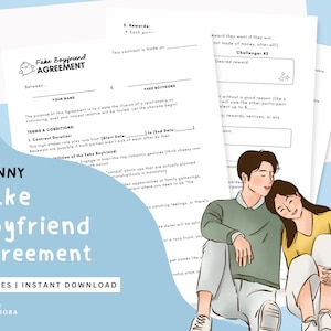 Funny Version of Fake Boyfriend Contract, Funny Printable Planner Funny ...