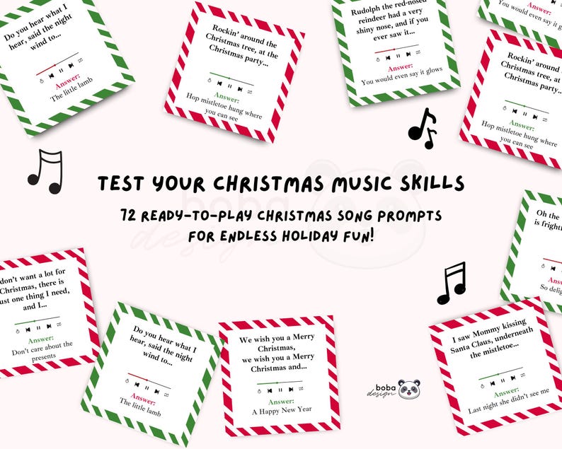 Printable Christmas Finish the Lyrics Game Christmas Song Finish the ...