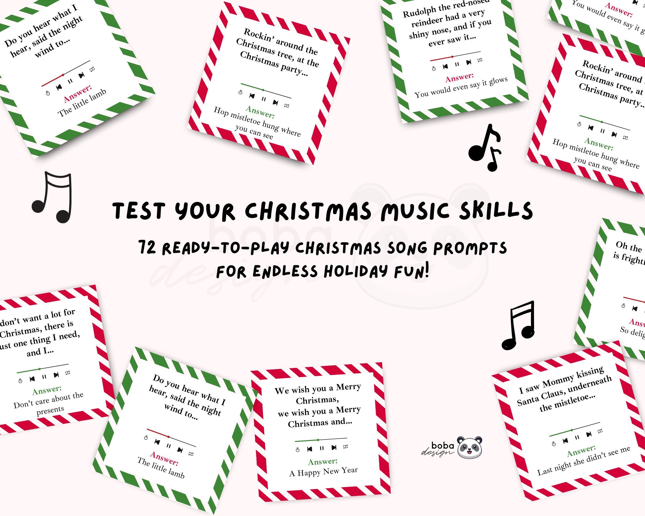 Printable Christmas Finish the Lyrics Game Christmas Song Finish the ...