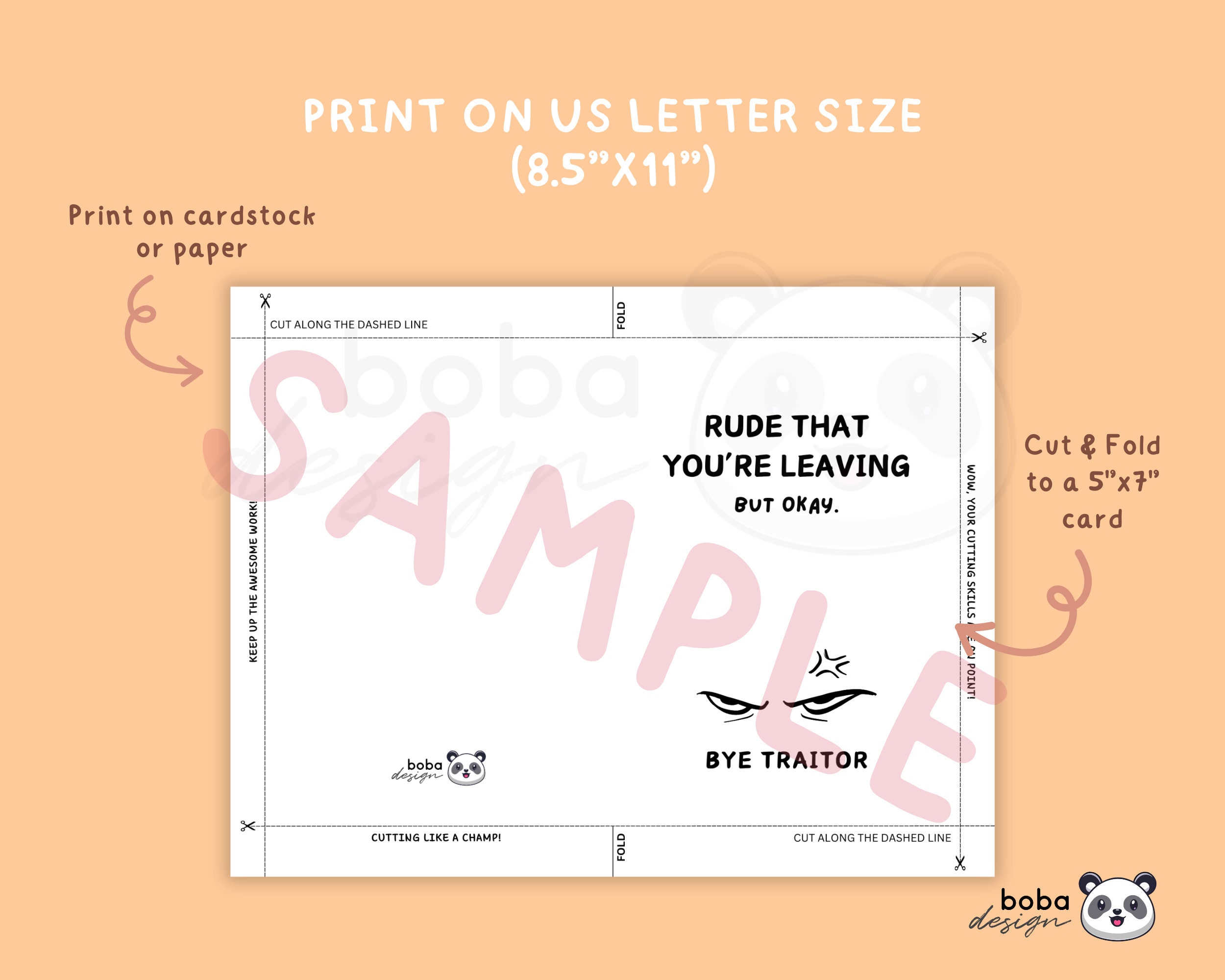 Printable Rude That You're Leaving Card, Funny Going Away Card for ...