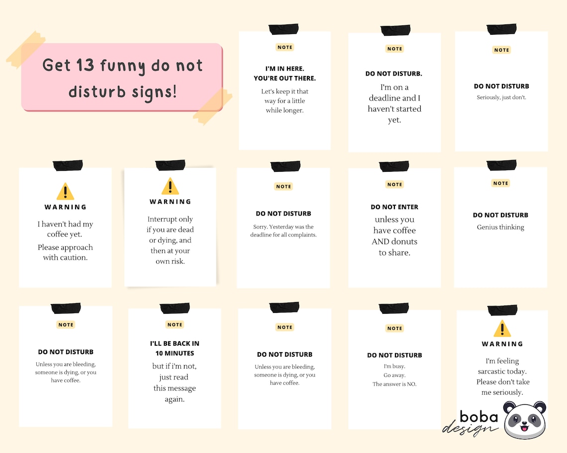 13 Office Signs Do Not Disturb Printable - Funny Office Wall Decor ...